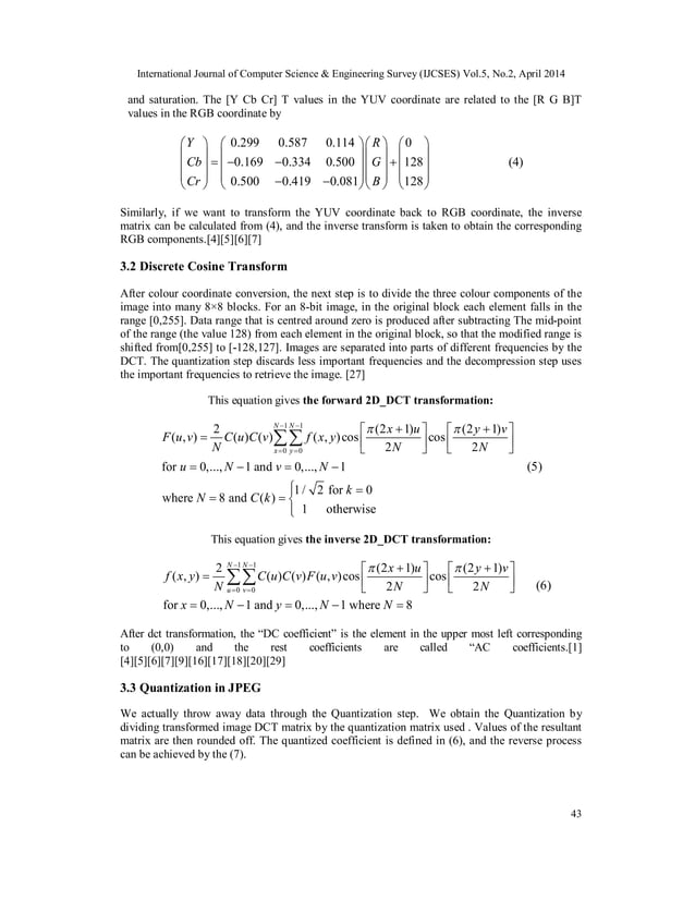 Jpeg Image Compression Using Discrete Cosine Transform A Survey Pdf