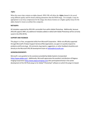 Jpegxr readme | RTF