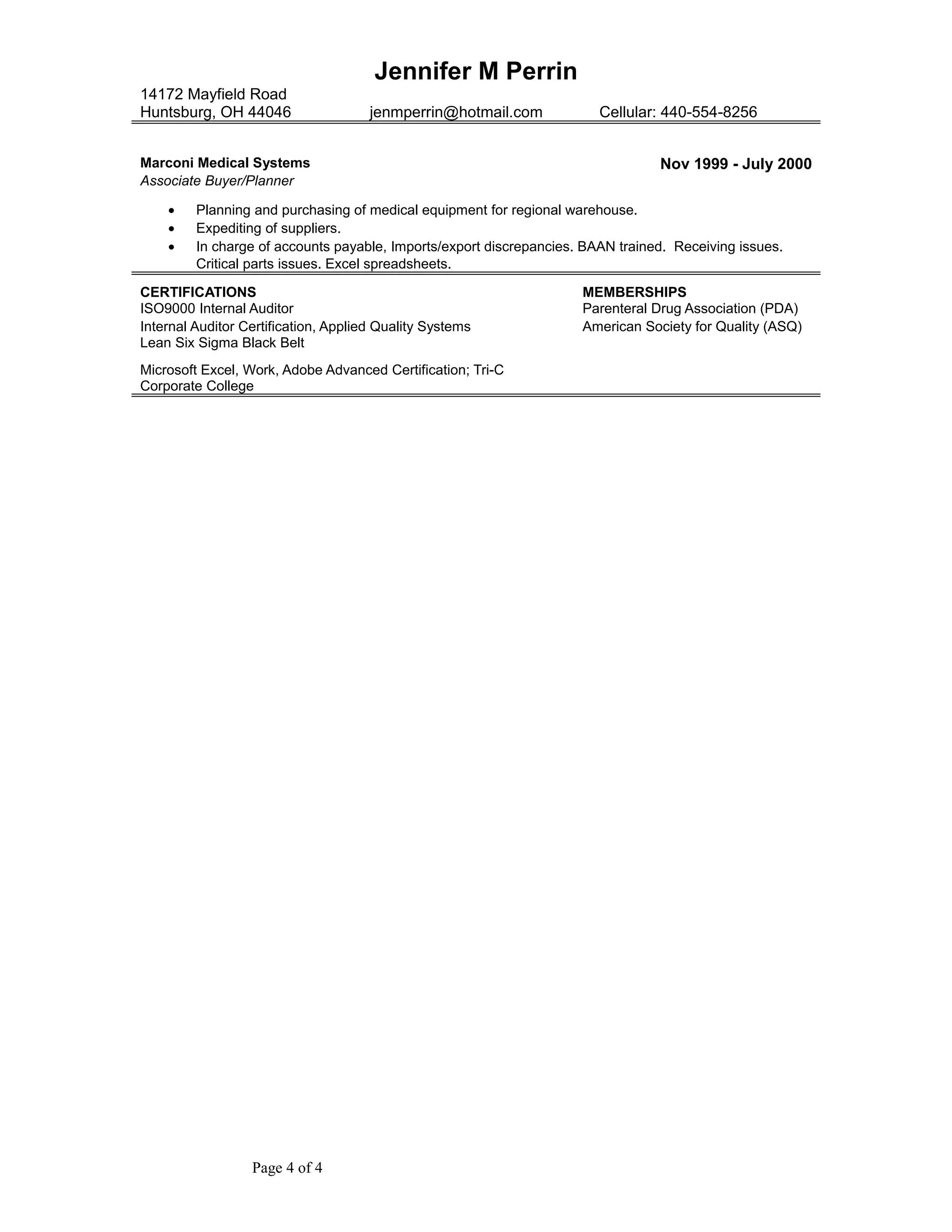 J. Perrin Experienced Manager | PDF