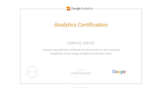 Google Analytics Certification | PDF | Educational Assessment | Education