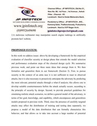 JPJ1425 Security Evaluation of Pattern Classifiers under Attack | PDF
