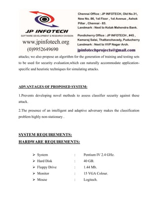 JPJ1425 Security Evaluation of Pattern Classifiers under Attack | PDF