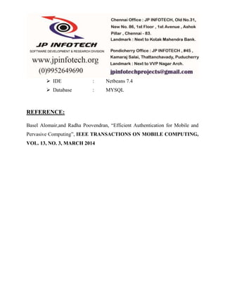 JPJ1449 Efficient Authentication for Mobile and Pervasive Computing | PDF