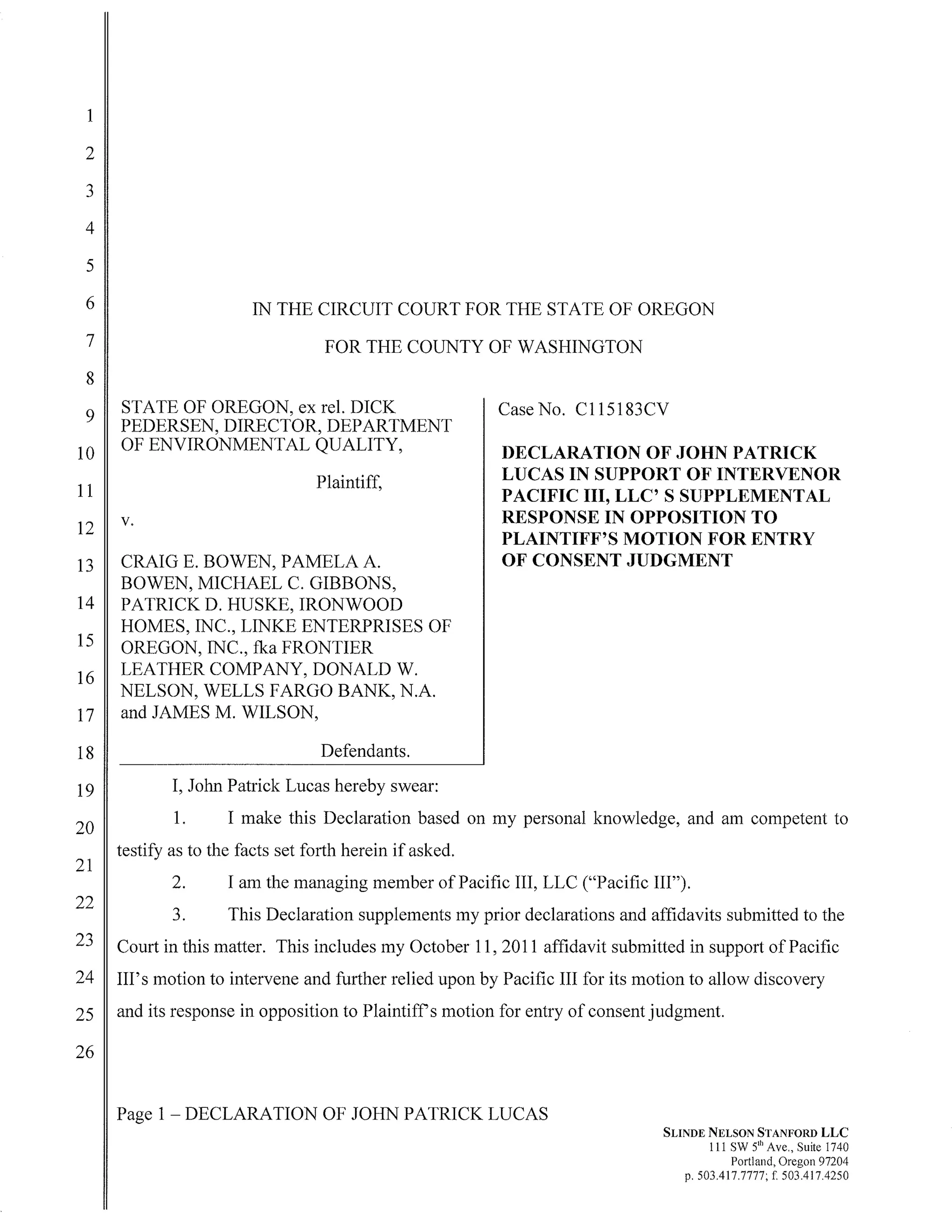 Declaration of John Patrick Lucas | PDF