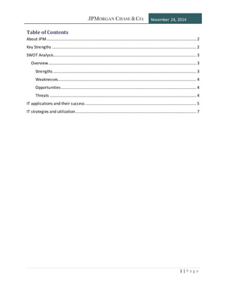 JP Morgan & Chase: IT Strategy and Key Success factors | PDF