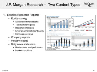 JP Morgan Research from ProQuest | PPTX