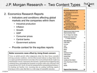 JP Morgan Research from ProQuest | PPTX