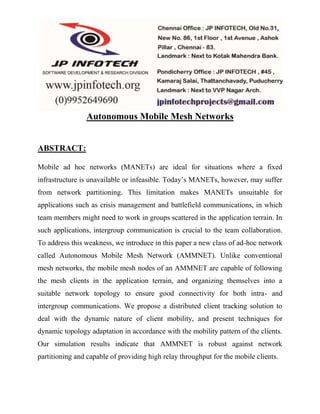JPN1403 Autonomous Mobile Mesh Networks | PDF