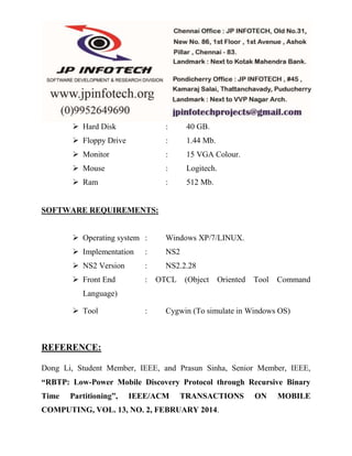 JPN1405 RBTP: Low-Power Mobile Discovery Protocol through Recursive Binary Time Partitioning | PDF