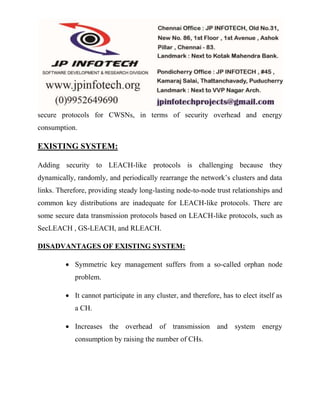 JPN1410 Secure and Efficient Data Transmission for Cluster-Based Wireless Sensor Networks | PDF