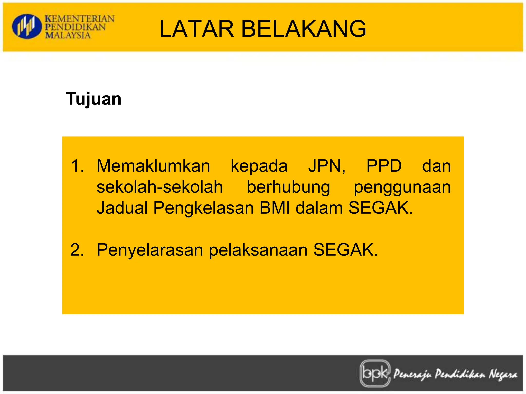 pemakluman segak dalam murid tahap 1 di sk | PPT