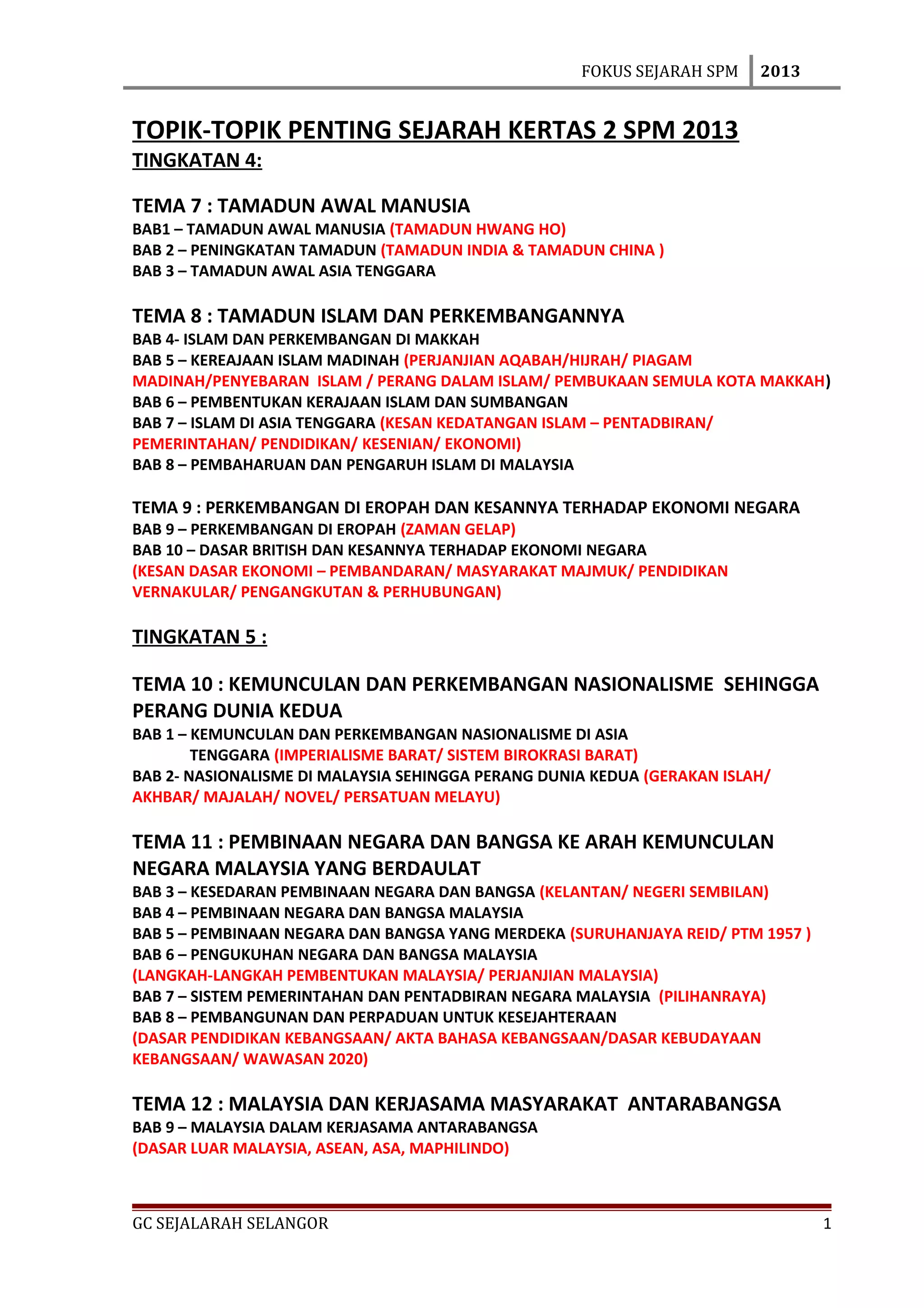 Jpns sejarah kertas 2 spm 2013 | PDF