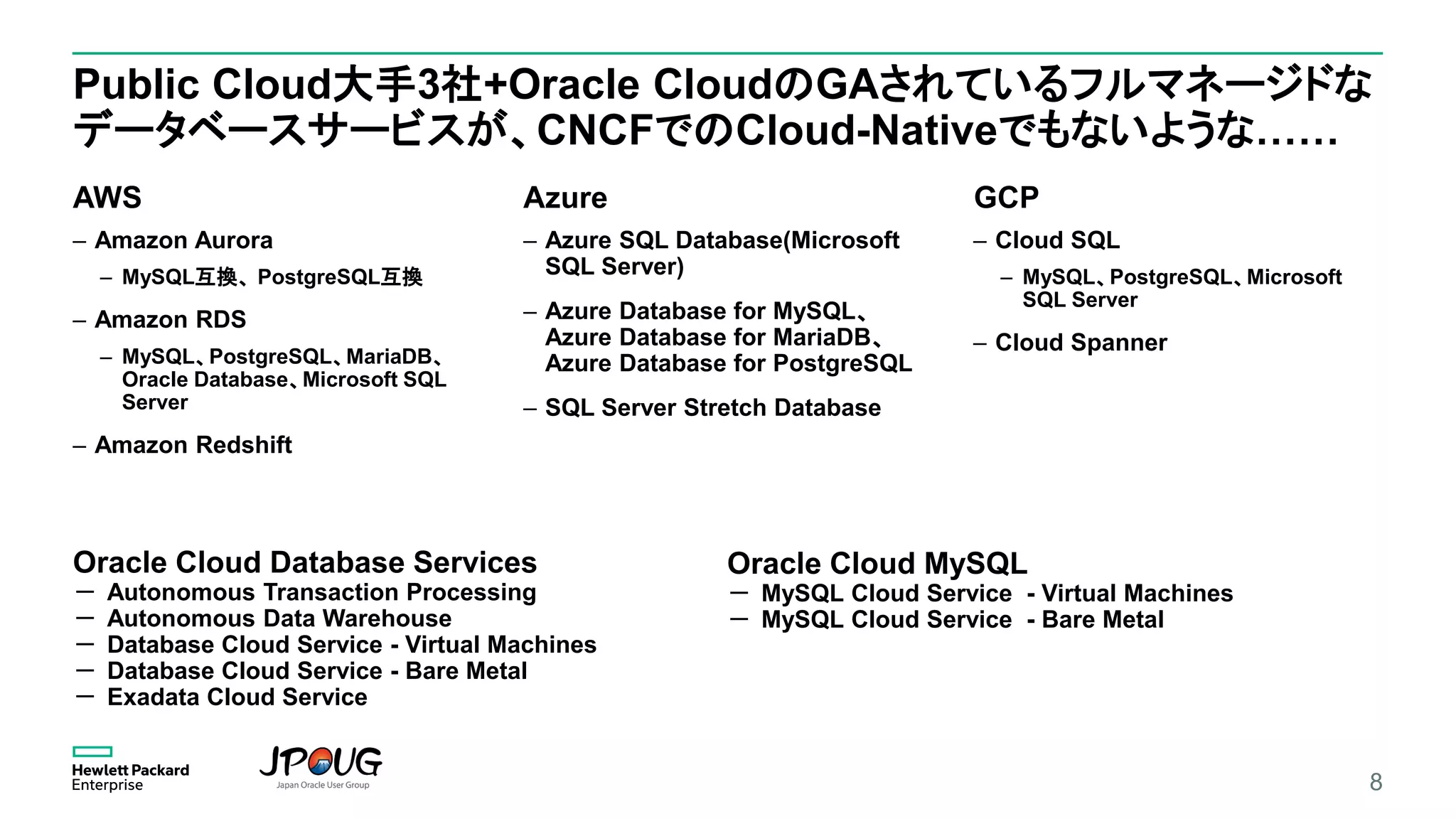 「Cloud-Native Relational Databases」と かけて「Oracle Database」と解く。その心は「……」 | PDF