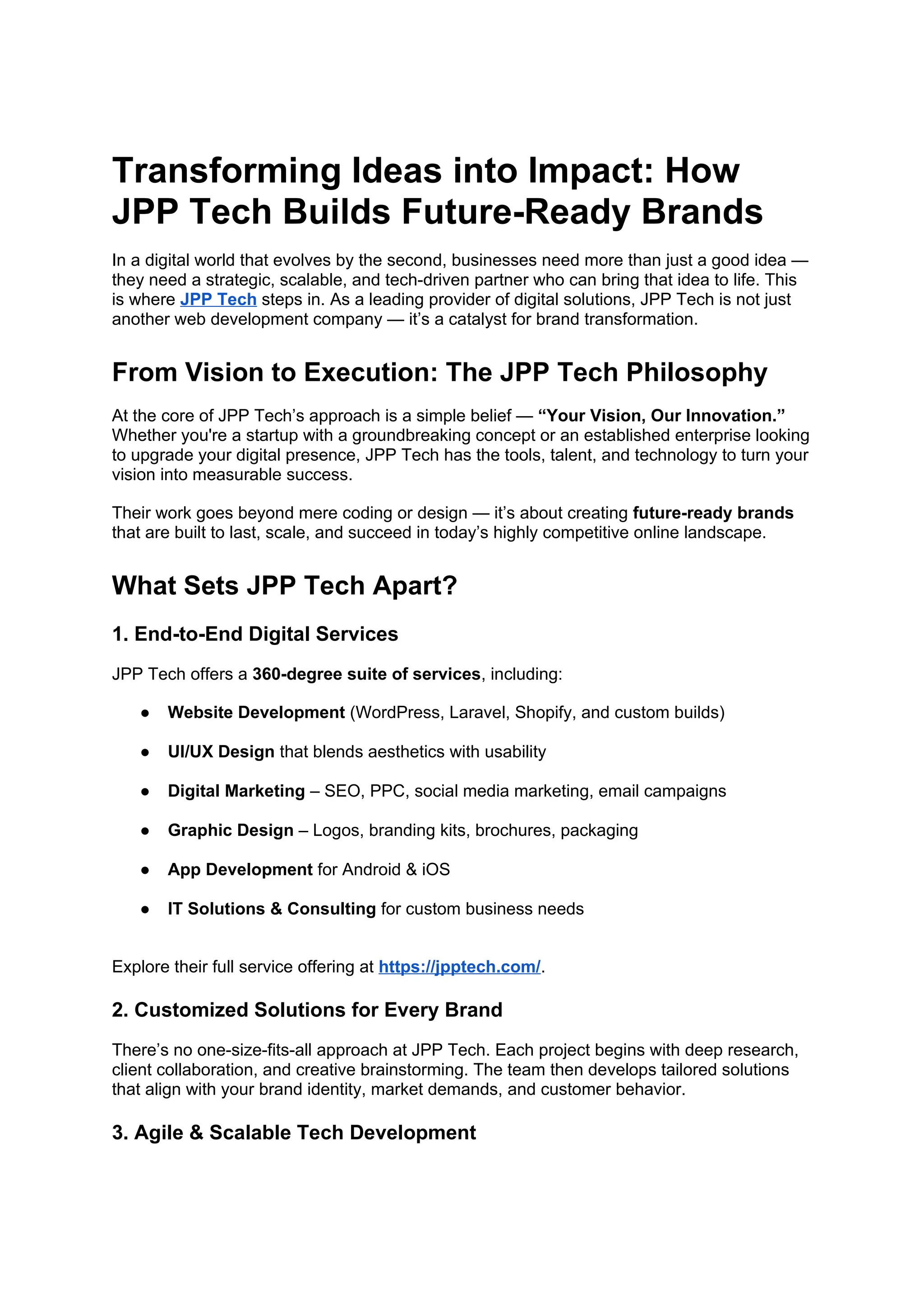 Transforming Ideas into Impact: How JPP Tech Builds Future-Ready Brands | DOCX