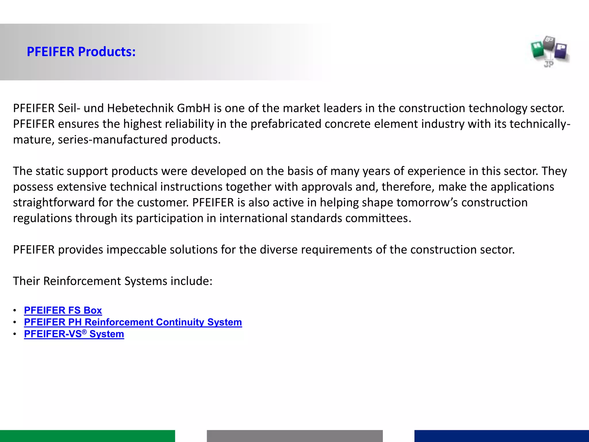 PFEIFER - Reinforcement Systems | PPT