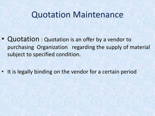 Quotation maintenance | PPTX