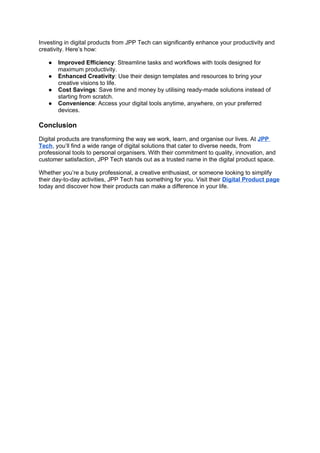 Unlock the Power of Digital Products with JPP Tech | PDF