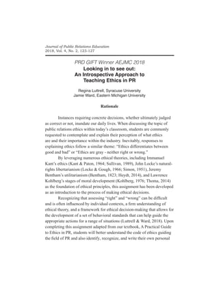 Luttrell & Ward (2018) Looking in to see out: An Introspective Approach ...