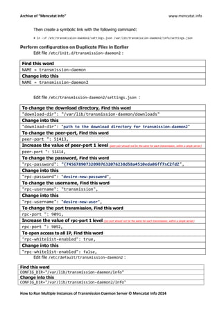 How to run multiple instances of transmission daemon in linux debian or ubuntu | PDF