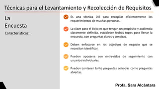 Tema N° 6 Técnicas para el Levantamiento y Recolección de Requisitos | PDF