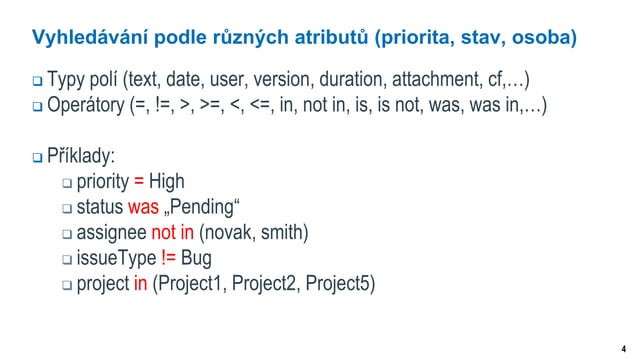 JQL advanced Jira Query Language a příklady použití | PPT