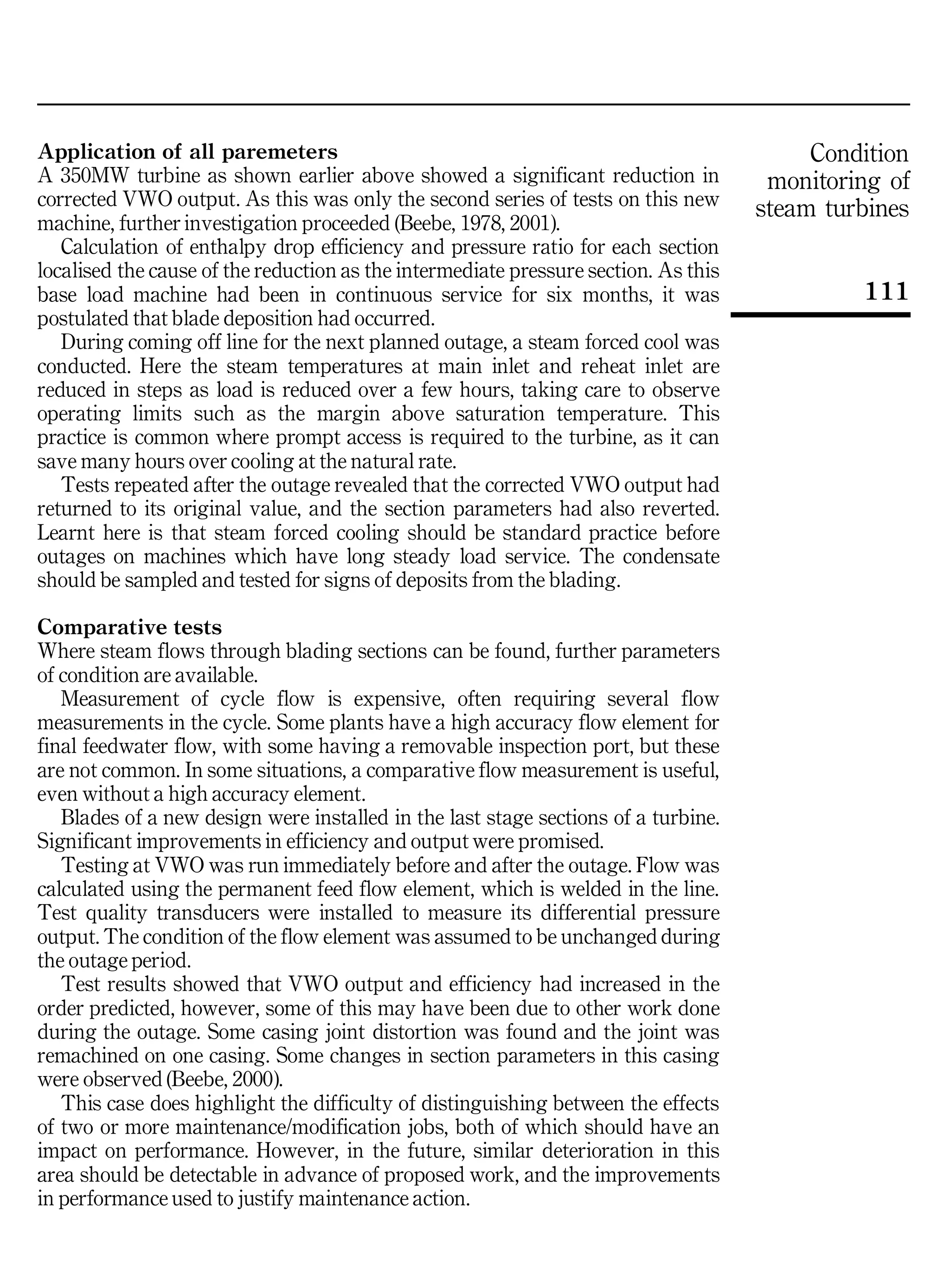 Condition monitoring of steam turbines | PDF