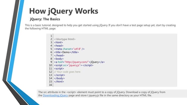 jQuery PPT | PPTX | Web Design and HTML | Internet