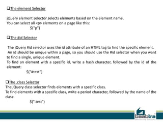JQuery | PPTX | Web Design and HTML | Internet