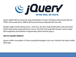 tutorial JQuery Mobile | PPTX