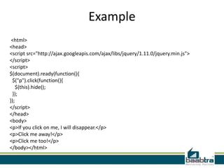 Jquery | PPTX | Web Design and HTML | Internet