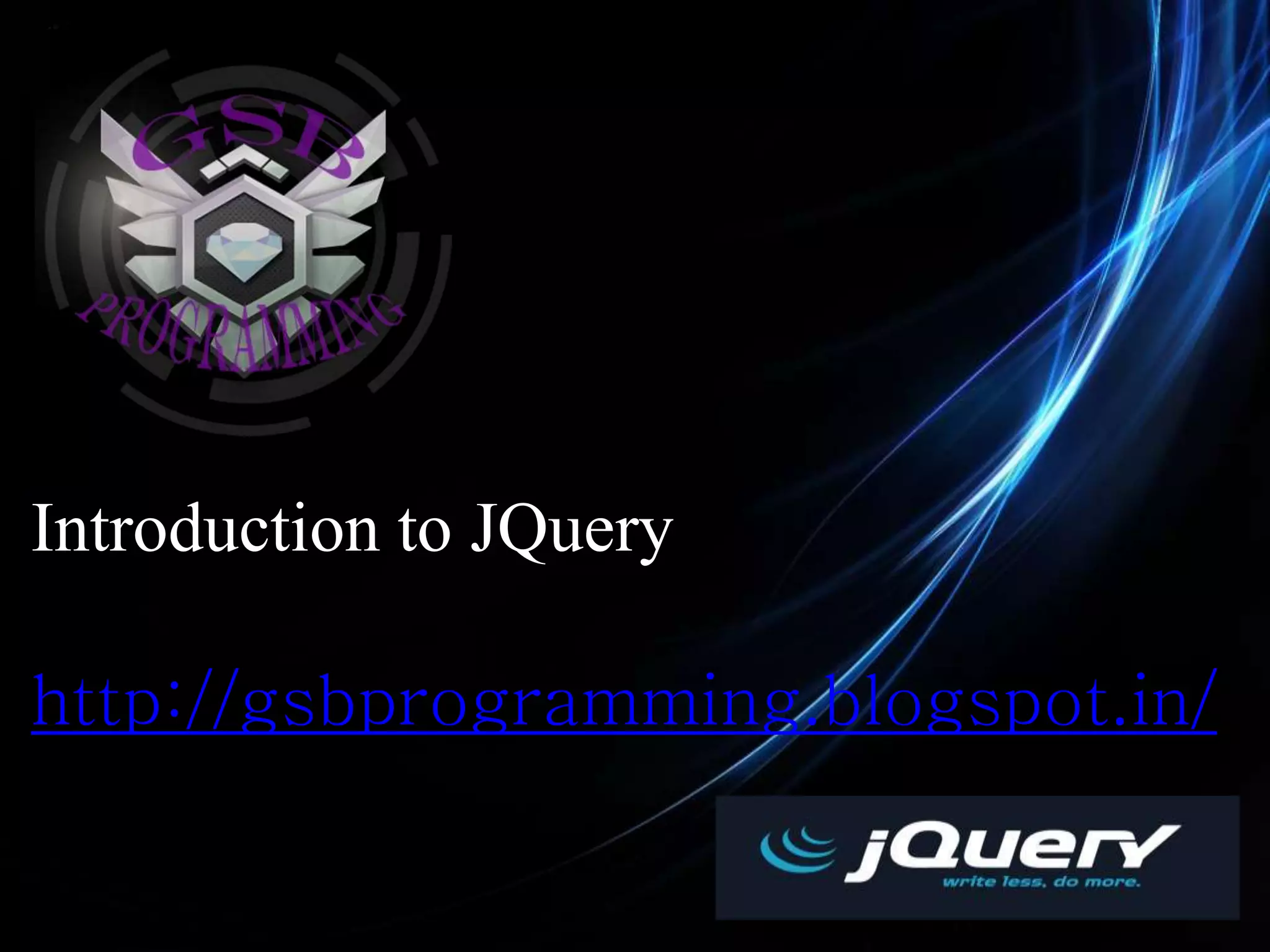 Introduction to Jquery | PPT