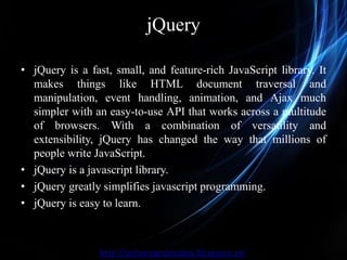 Introduction to Jquery | PPT | Free Download