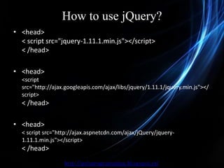 Introduction to Jquery | PPTX