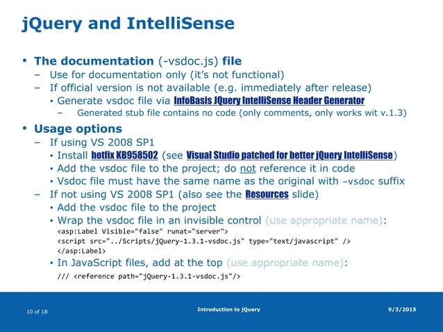 Introduction to jQuery | PPTX