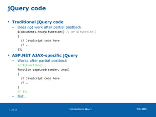 Introduction to jQuery | PPTX