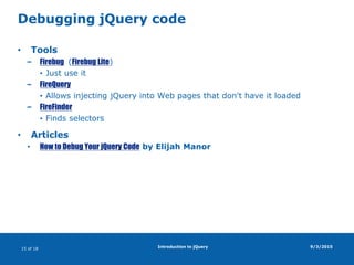 Introduction to jQuery | PPTX