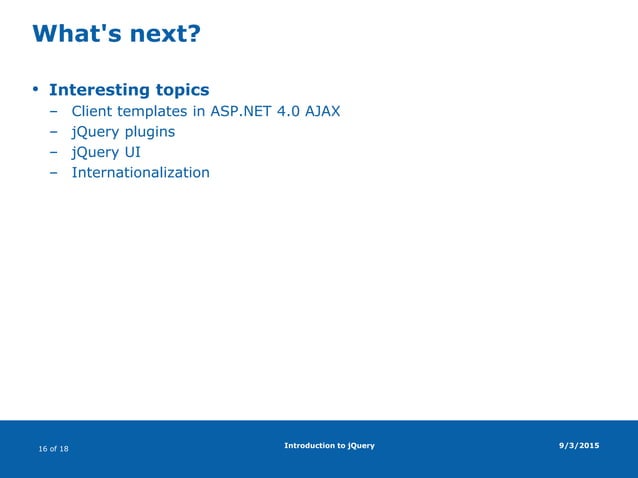 Introduction to jQuery | PPTX