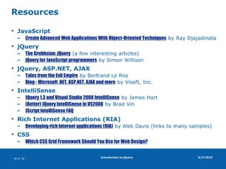 Introduction to jQuery | PPTX