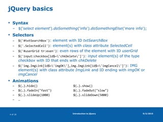Introduction to jQuery | PPTX