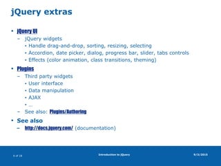 Introduction to jQuery | PPTX