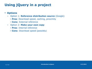 Introduction to jQuery | PPTX