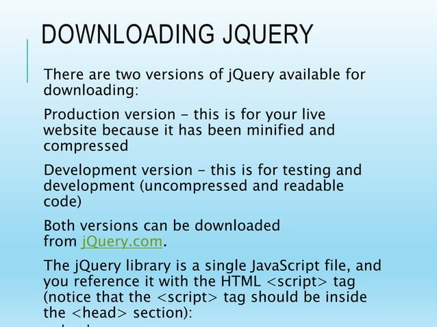 Jquery Complete Presentation along with Javascript Basics | PPT