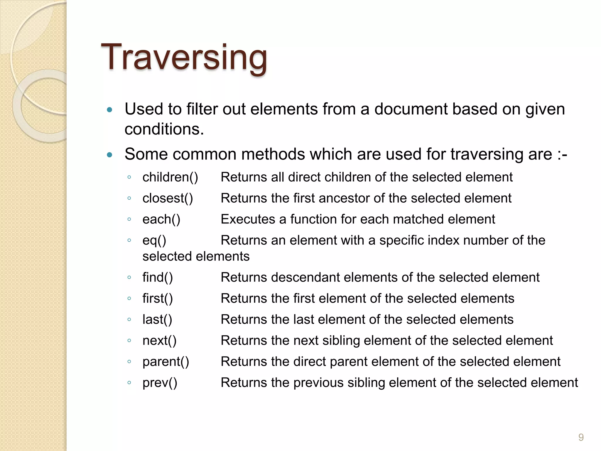 jQuery basics for Beginners | PPT