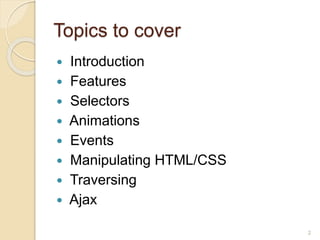 jQuery basics for Beginners | PPT
