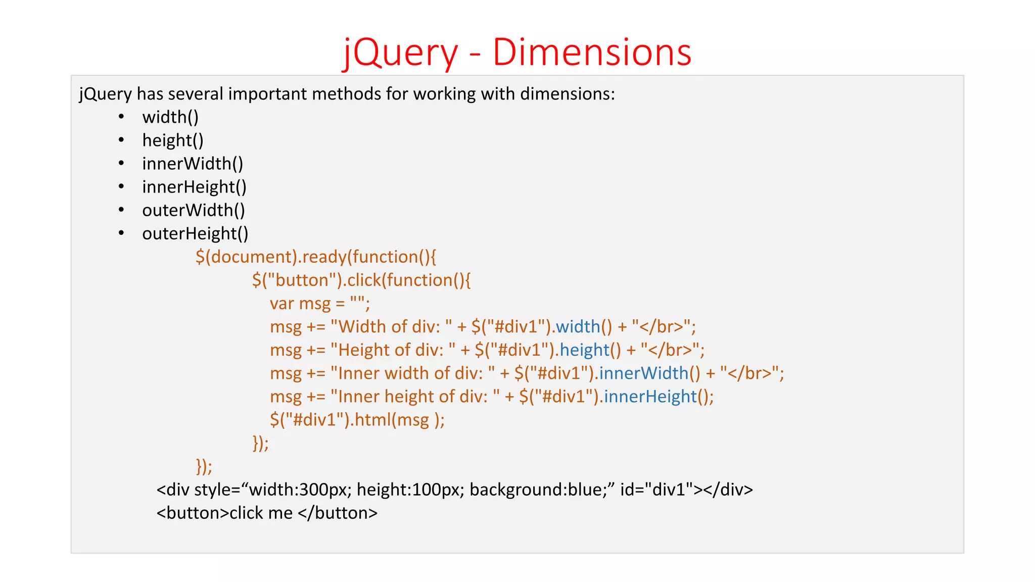 Introduction to jQuery - The basics | PPTX