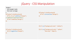 Introduction to jQuery - The basics | PPTX