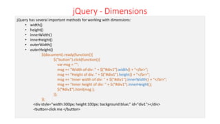 Introduction to jQuery - The basics | PPTX