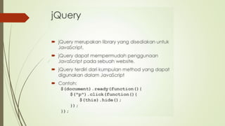 Pengenalan JQuery | PPT