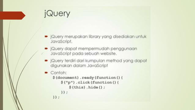 Pengenalan JQuery | PPTX