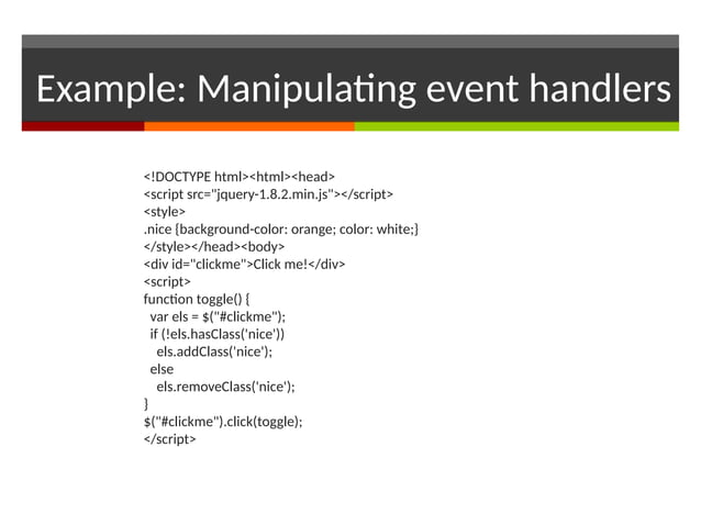 Jquery Introductionbasic Concept Welcome Jquery Ppt